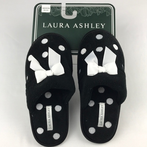 Laura Ashley | Shoes | Laura Ashley Slippers Black Dots Sz M Nwt | Poshmark